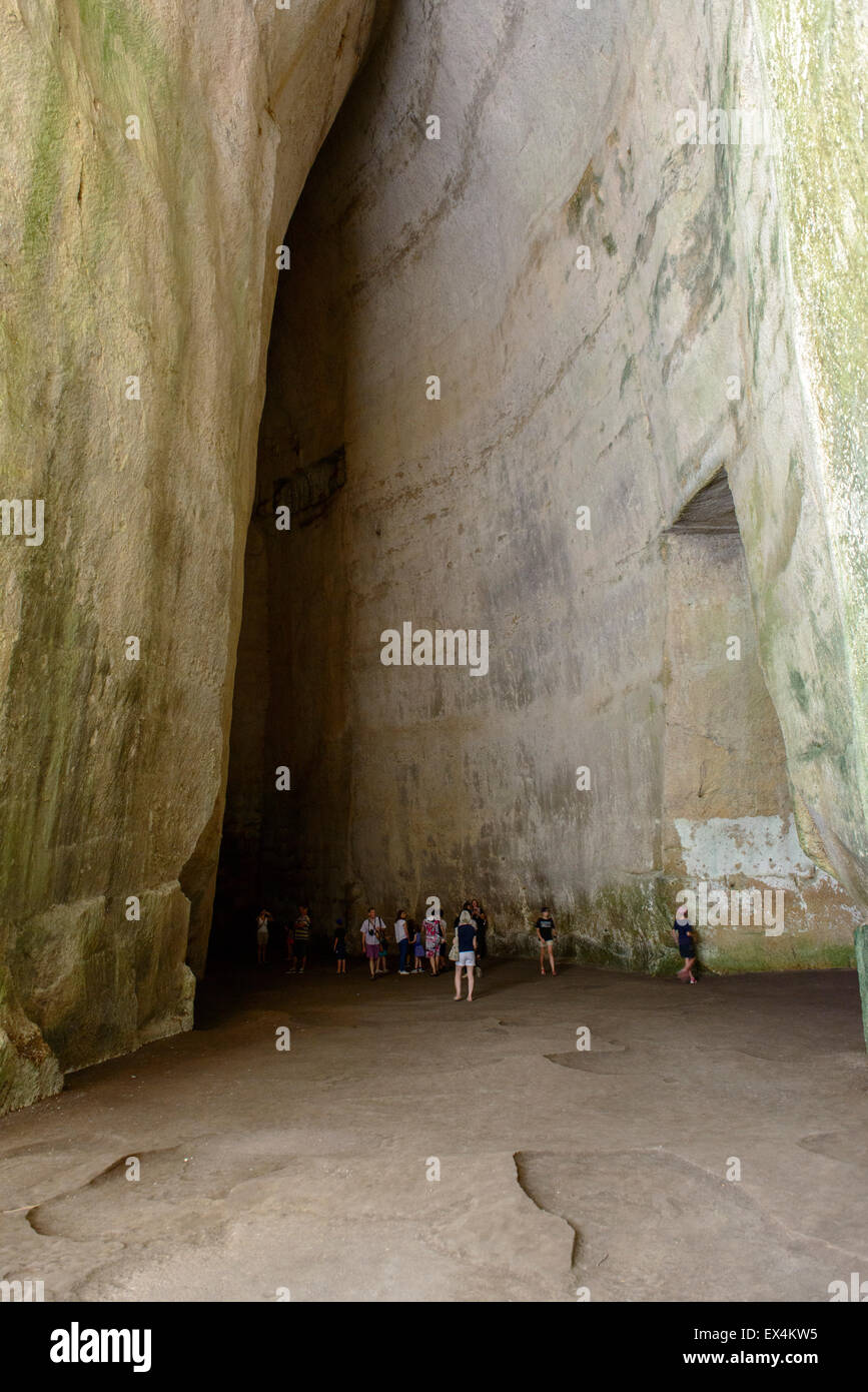 Large grotto at the amphitheater, Syracuse, Sicily Stock Photo - Alamy