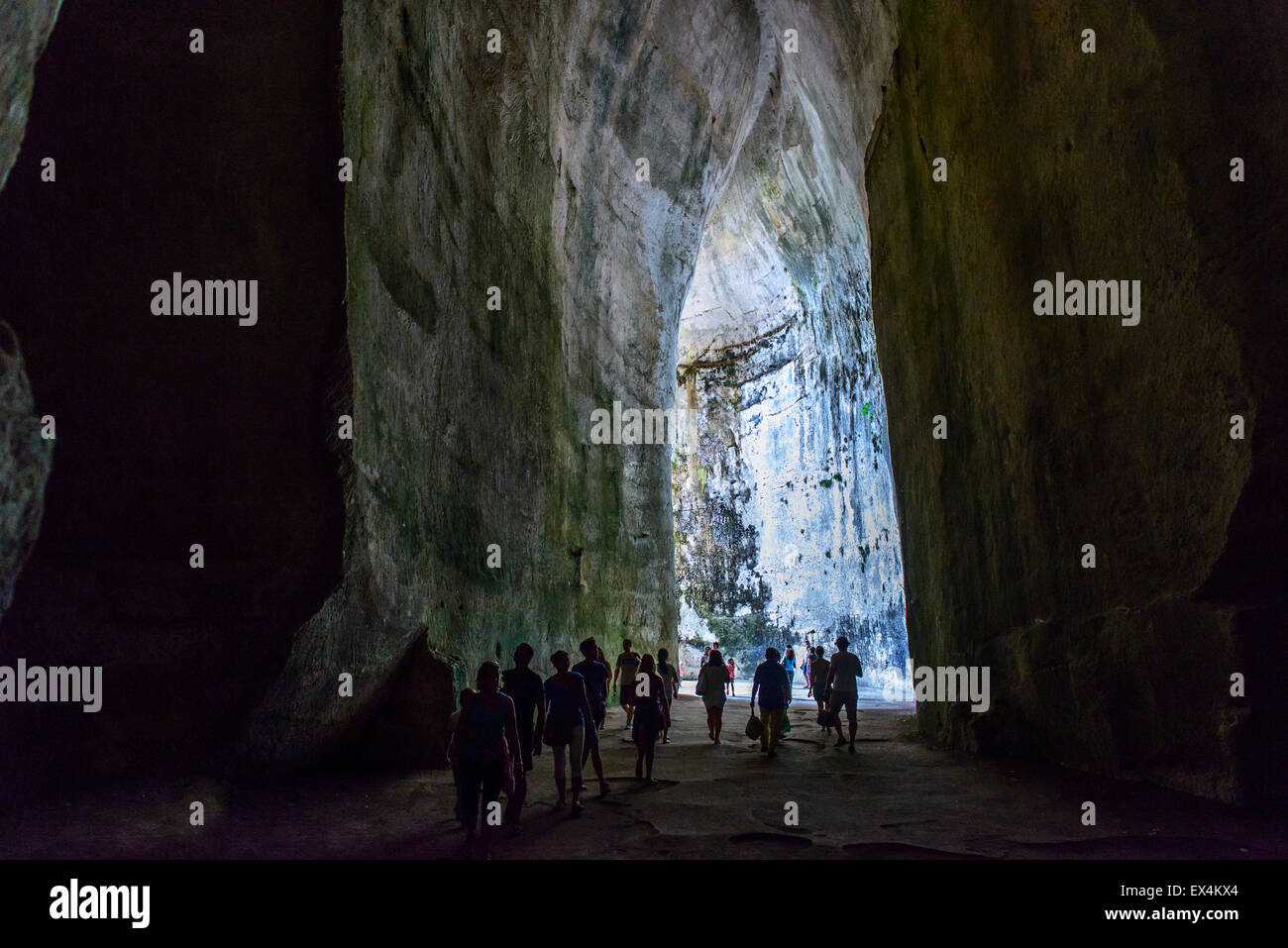 Large grotto at the amphitheater, Syracuse, Sicily Stock Photo - Alamy