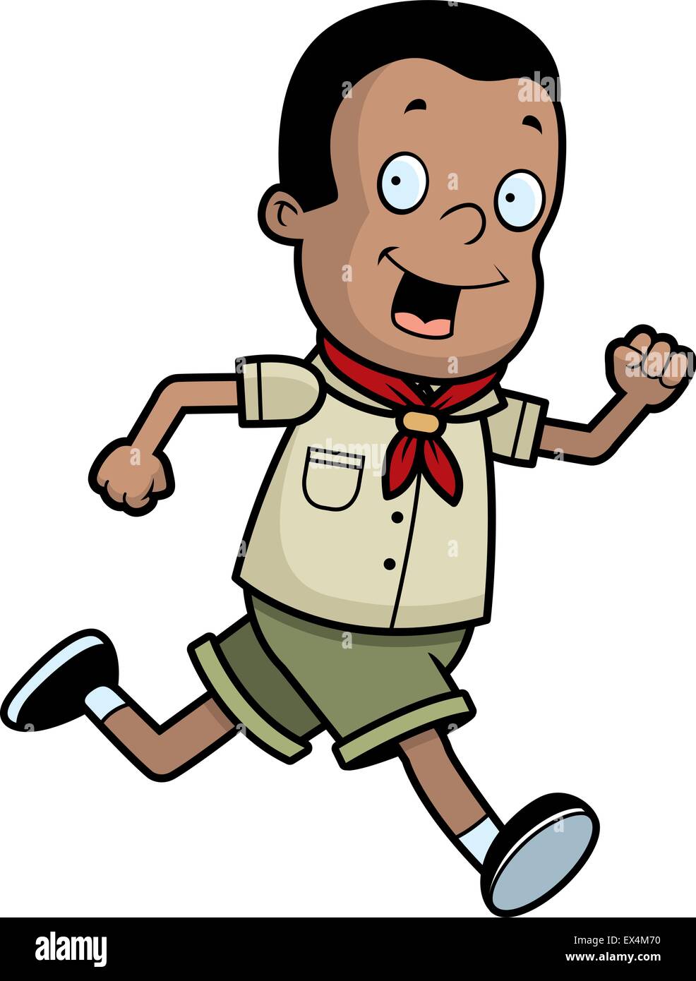 A happy cartoon boy scout running and smiling Stock Vector Image & Art ...