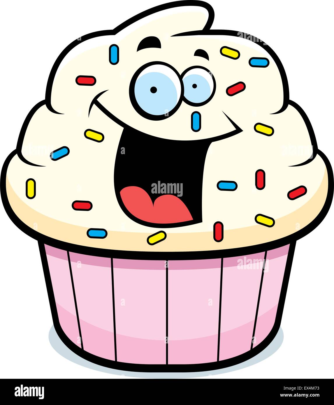 Cartoon cupcake sprinkles smiling happy hi-res stock photography and ...