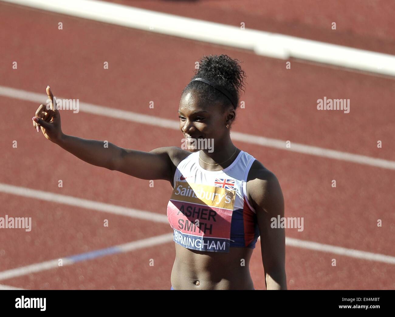 Dina Asher-Smith celebrates winning. Womens 100m. British Athletics ...