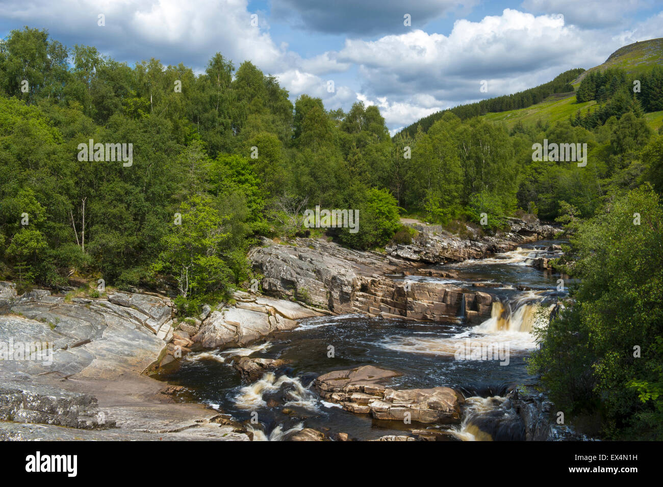 Black Water Waterfalls From Little Garve Bridge, Scottish Highlands ...
