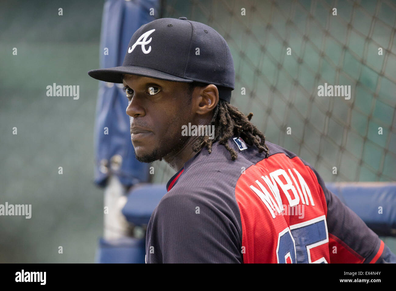 Milwaukee, WI, USA. 7th July, 2015. Atlanta Braves center fielder ...