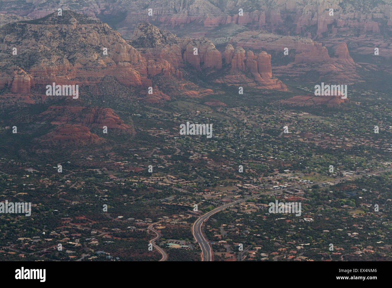Aerial view of the red rock landscape of Sedona Arizona Stock Photo - Alamy