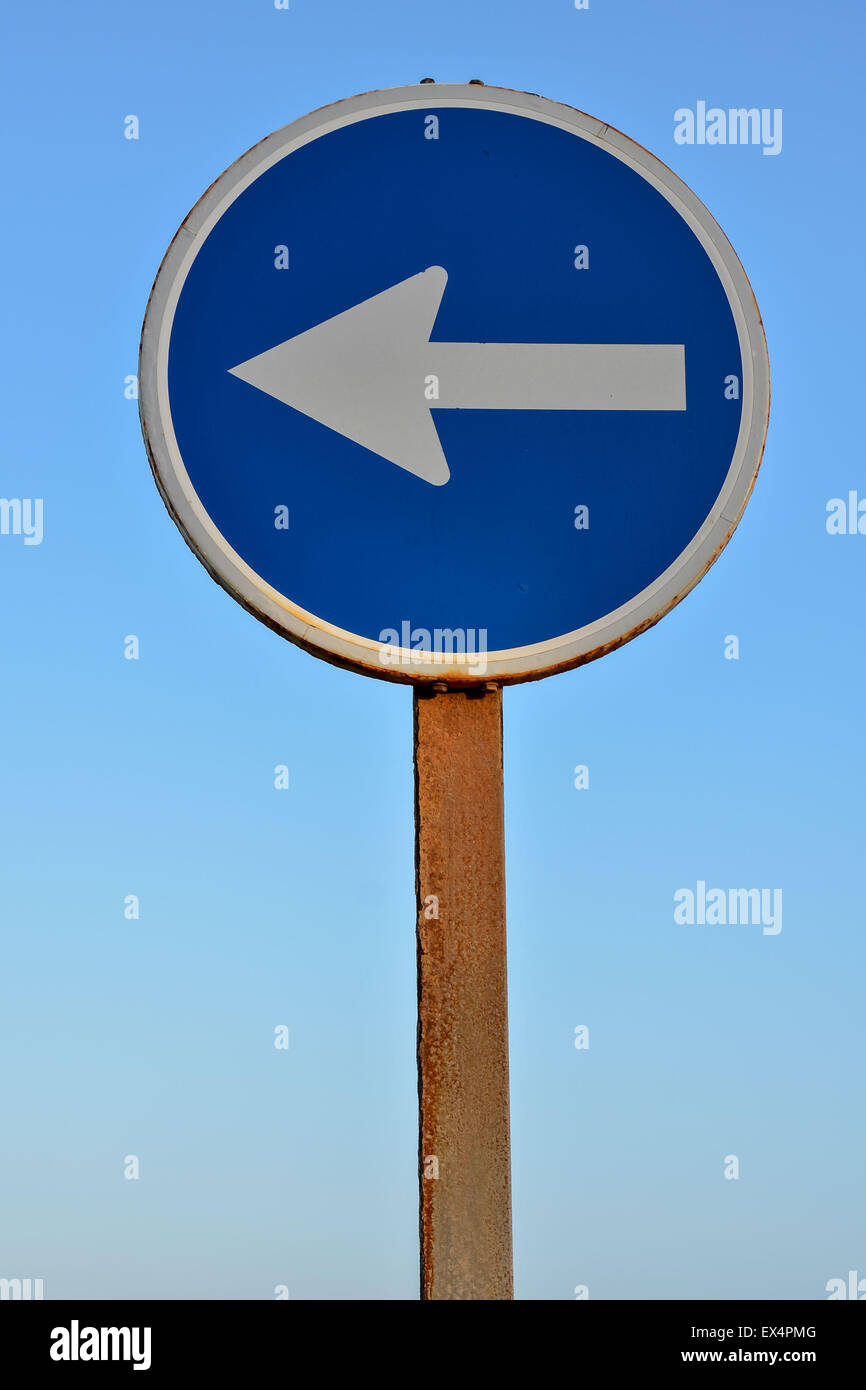 Vintage Old Rusty Road Sign Stock Photo - Alamy
