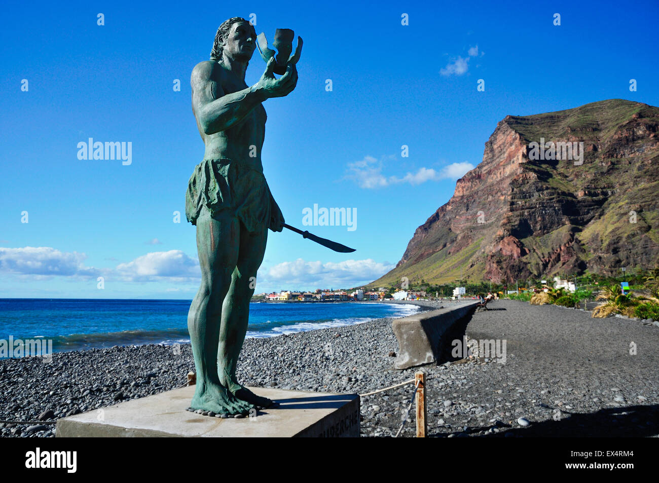 Hautacuperche statue on the beach of Valle Gran Rey. La Gomera Island ...