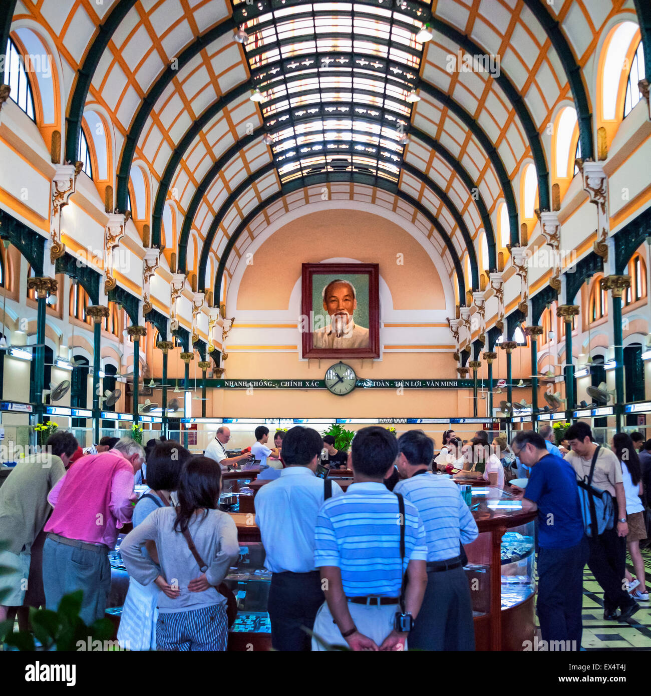 Ho Chi Minh central post office, Vietnam Stock Photo - Alamy