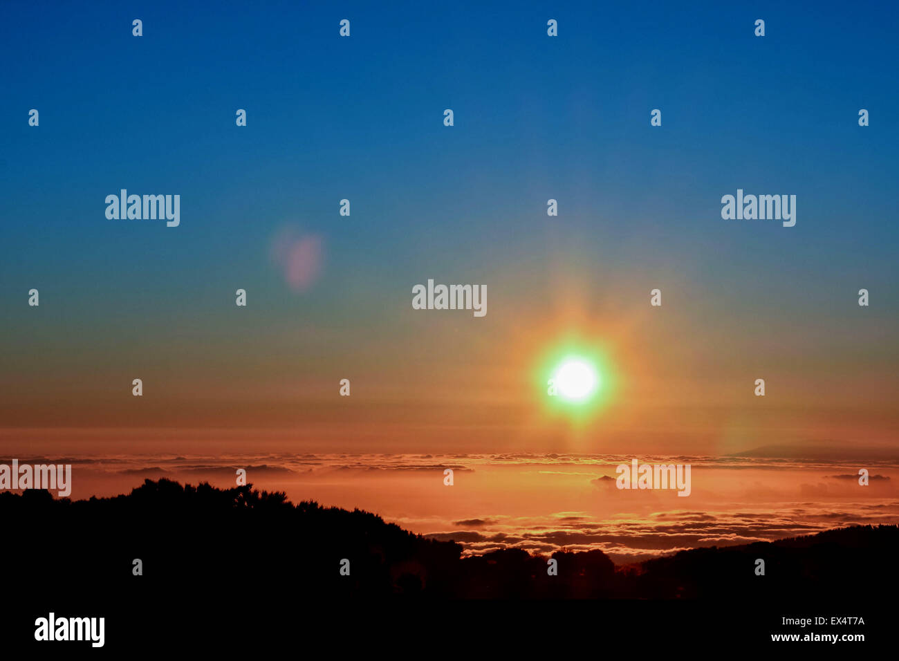 Orange Sun Setting Stock Photo - Alamy