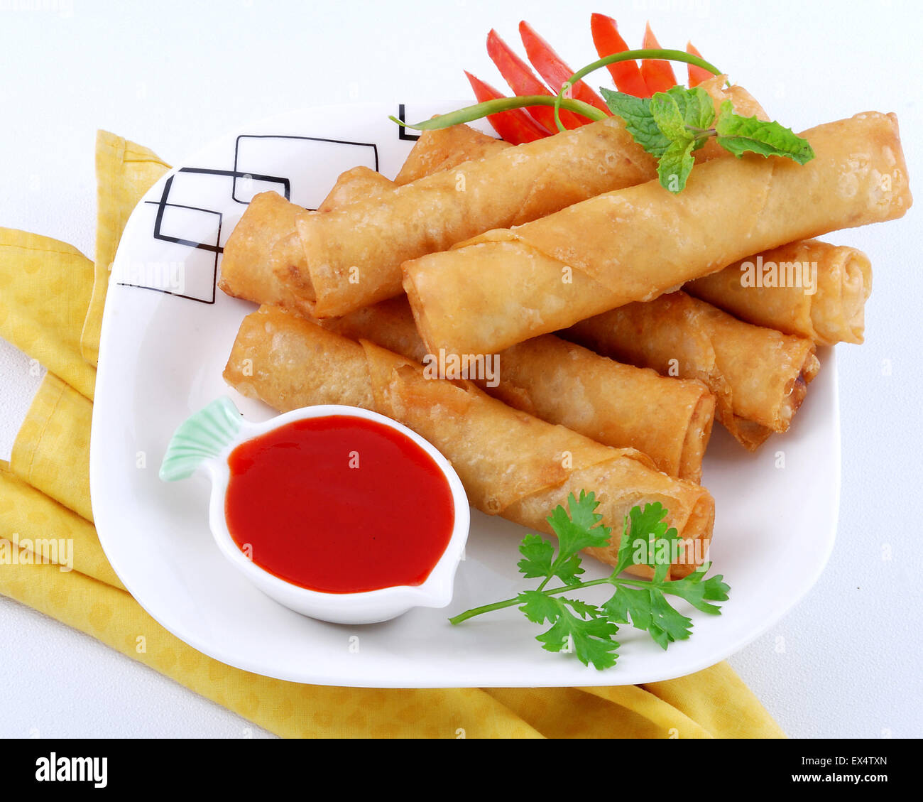 Hot & Spicy Spring Rolls Stock Photo - Alamy