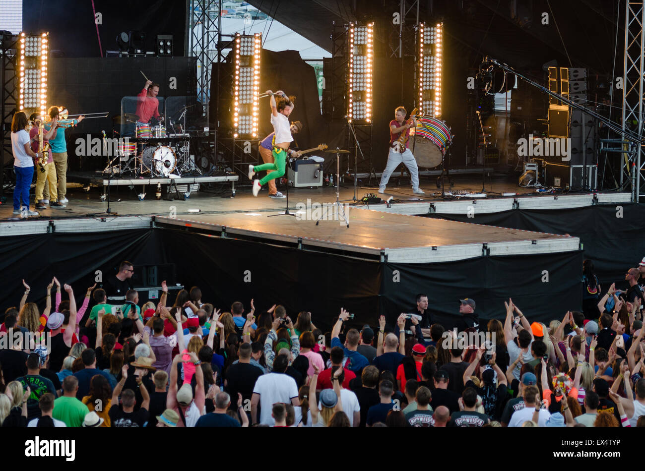 PIESTANY, SLOVAKIA - JUNE 26: Czech pop rock band Krystof performs on ...