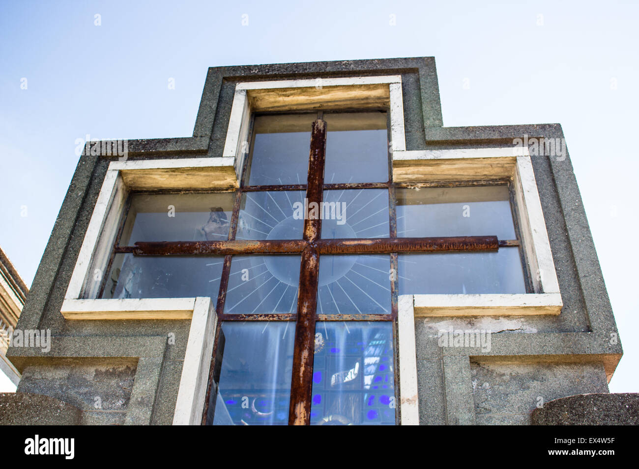 crucifix shaped windows in the sky Stock Photo - Alamy
