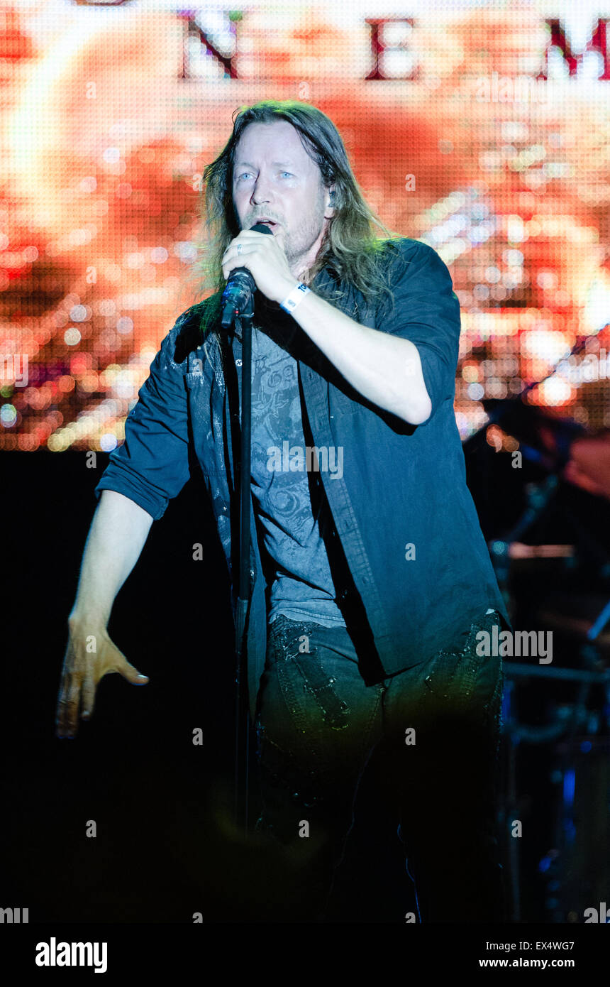 PIESTANY, SLOVAKIA - JUNE 26 2015: Timo Kotipelto singer of Finnish ...