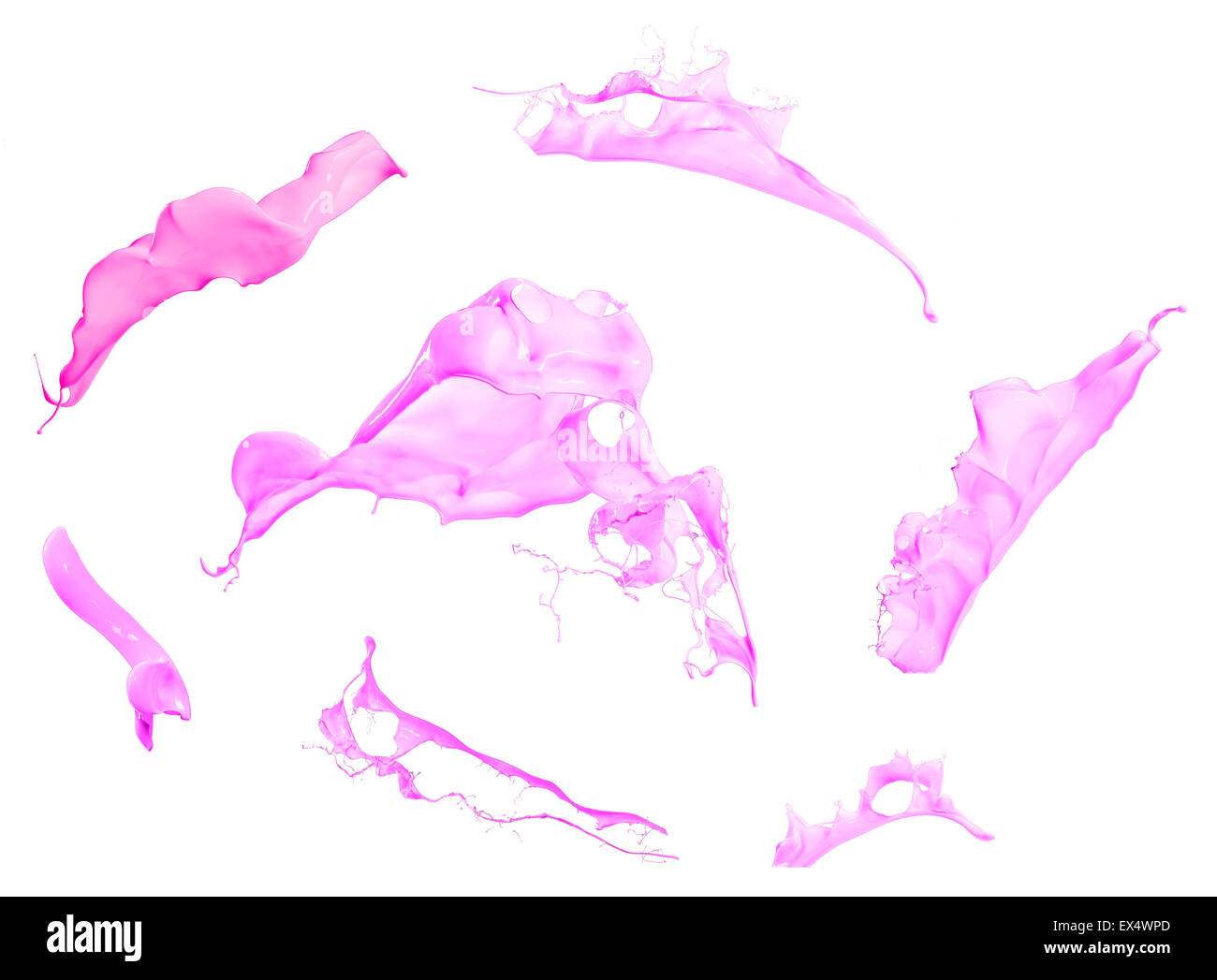 splashes of pink paint isolated on white background Stock Photo - Alamy