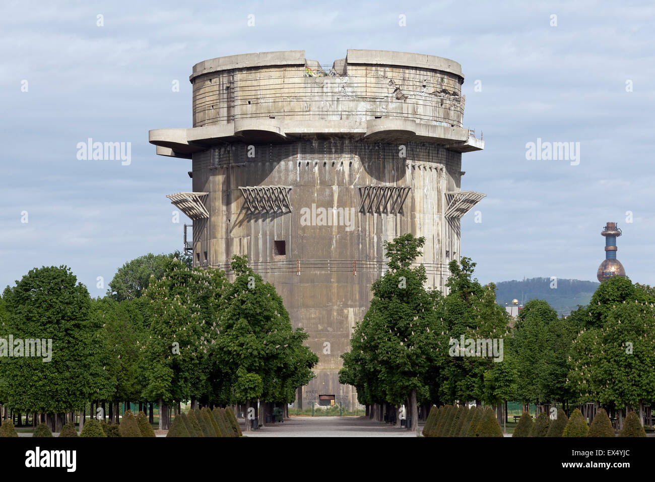 Flakturm, Second World War anti-aircraft bunker, Augarten, Vienna ...