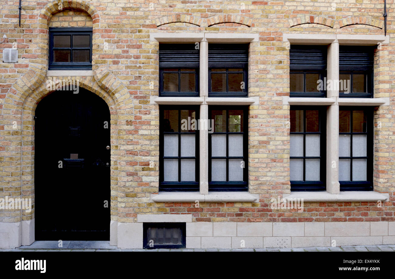 historical old brick facade architecture building house in Bruges ...