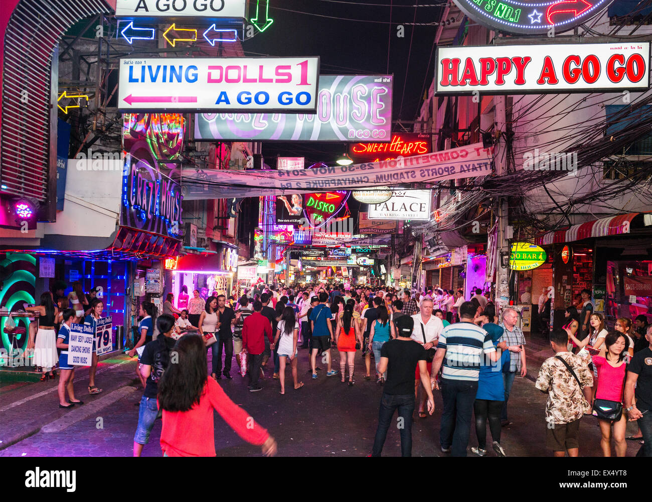 Walking Street, pedestrian zone, nightlife, bars, nightclubs, neon ...
