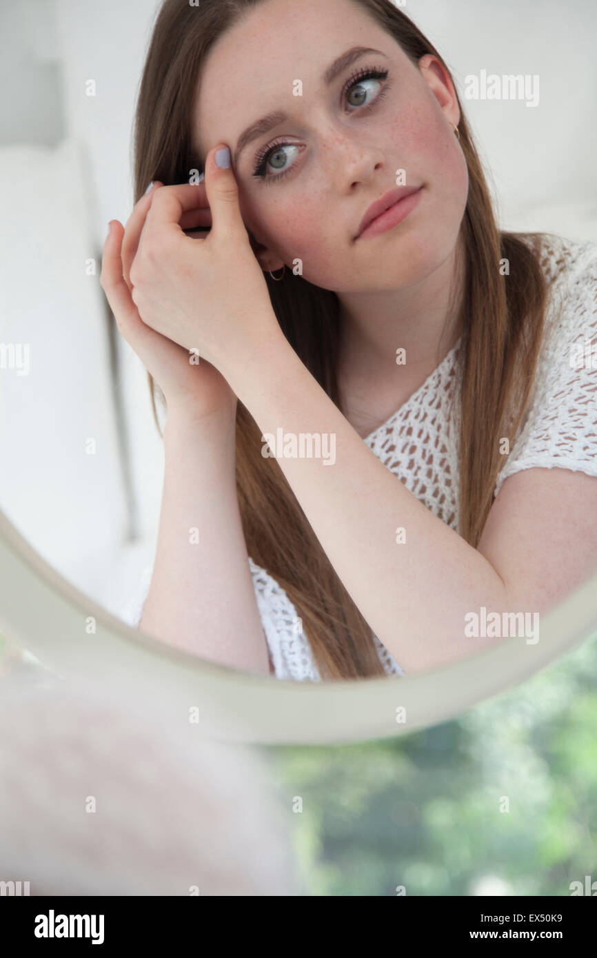 Woman eyes in mirror close up makeup hi-res stock photography and ...
