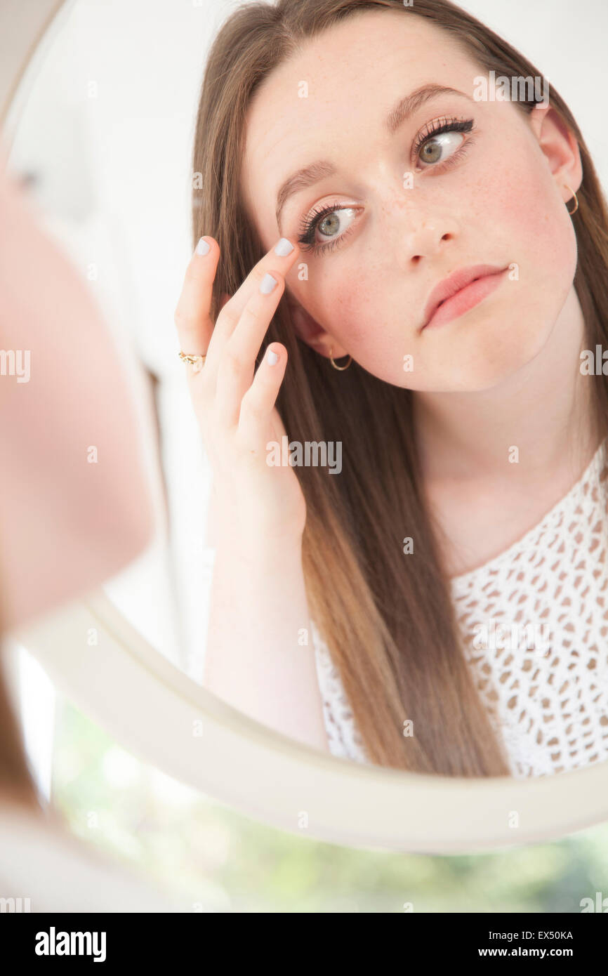 Woman eyes in mirror close up makeup hi-res stock photography and ...