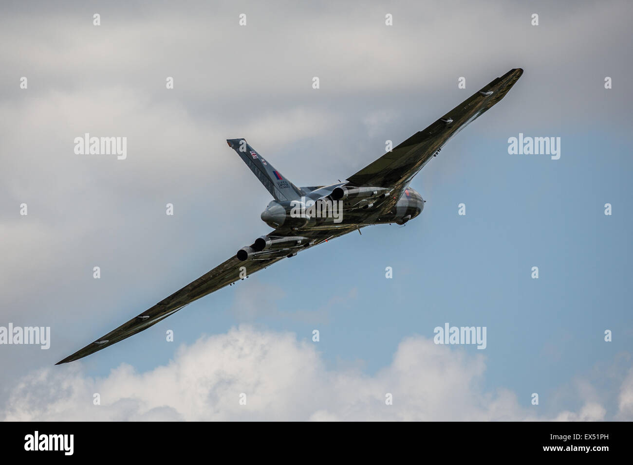 Avro Vulcan XH558 at Shuttleworth Collection 5th July 2015 Stock Photo ...