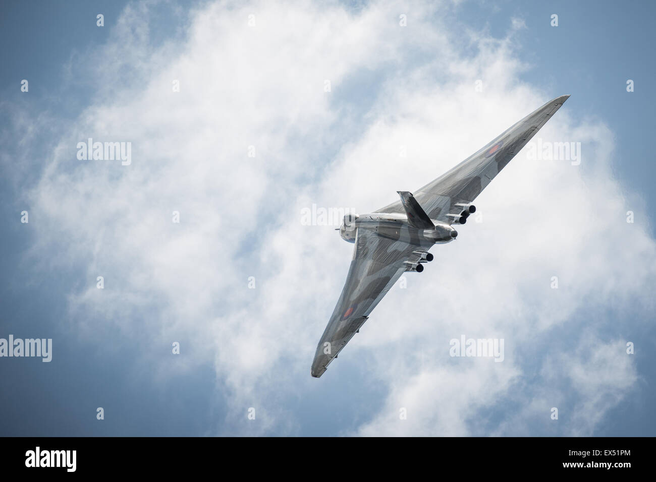 Avro Vulcan XH558 at Shuttleworth Collection 5th July 2015 Stock Photo ...