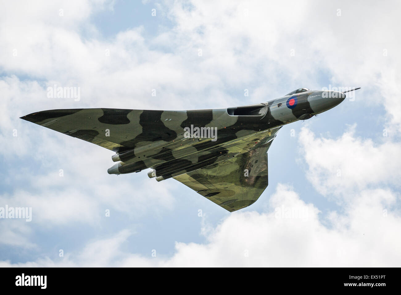 Avro Vulcan XH558 at Shuttleworth Collection 5th July 2015 Stock Photo ...
