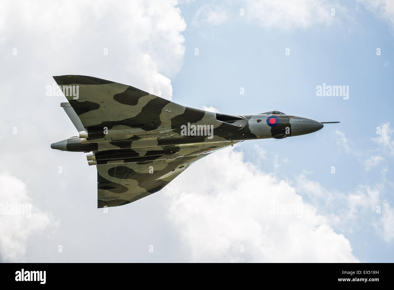 Avro Vulcan XH558 at Shuttleworth Collection 5th July 2015 Stock Photo ...