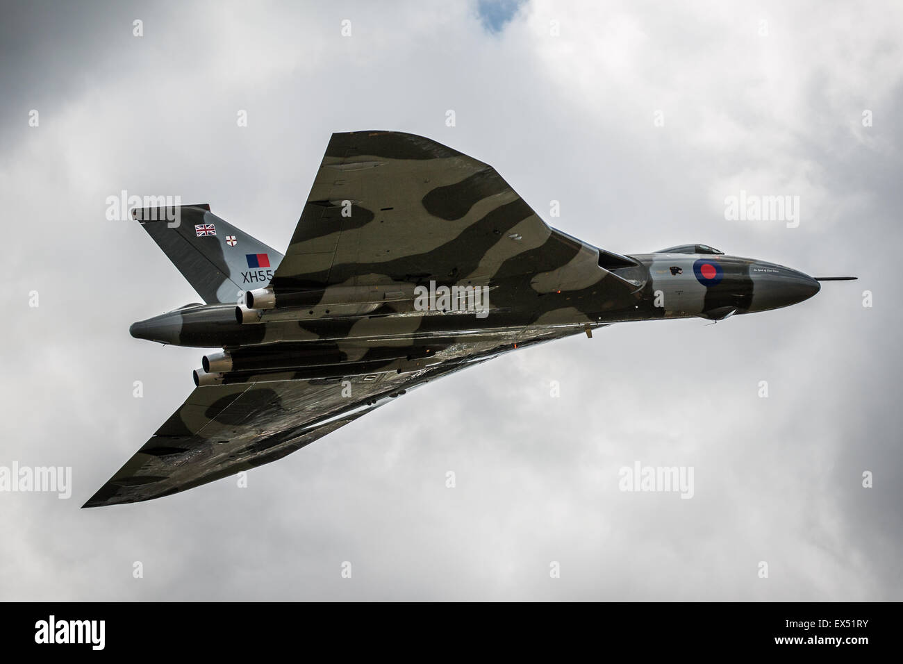 Avro Vulcan XH558 at Shuttleworth Collection 5th July 2015 Stock Photo ...