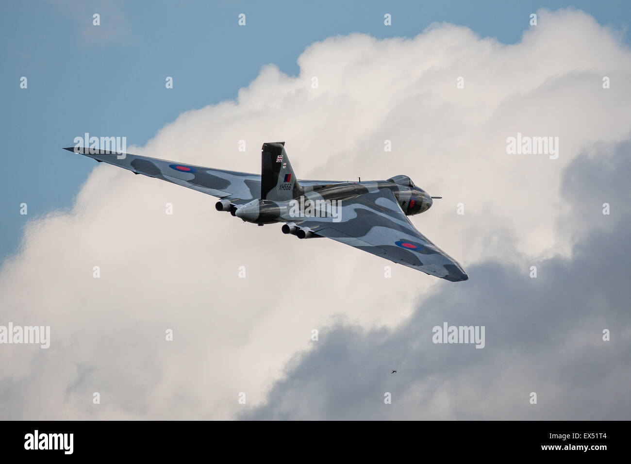 Avro Vulcan XH558 at Shuttleworth Collection 5th July 2015 Stock Photo ...