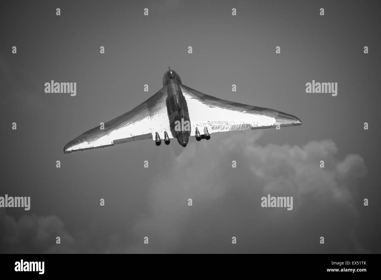 Avro Vulcan XH558 at Shuttleworth Collection 5th July 2015 Stock Photo ...