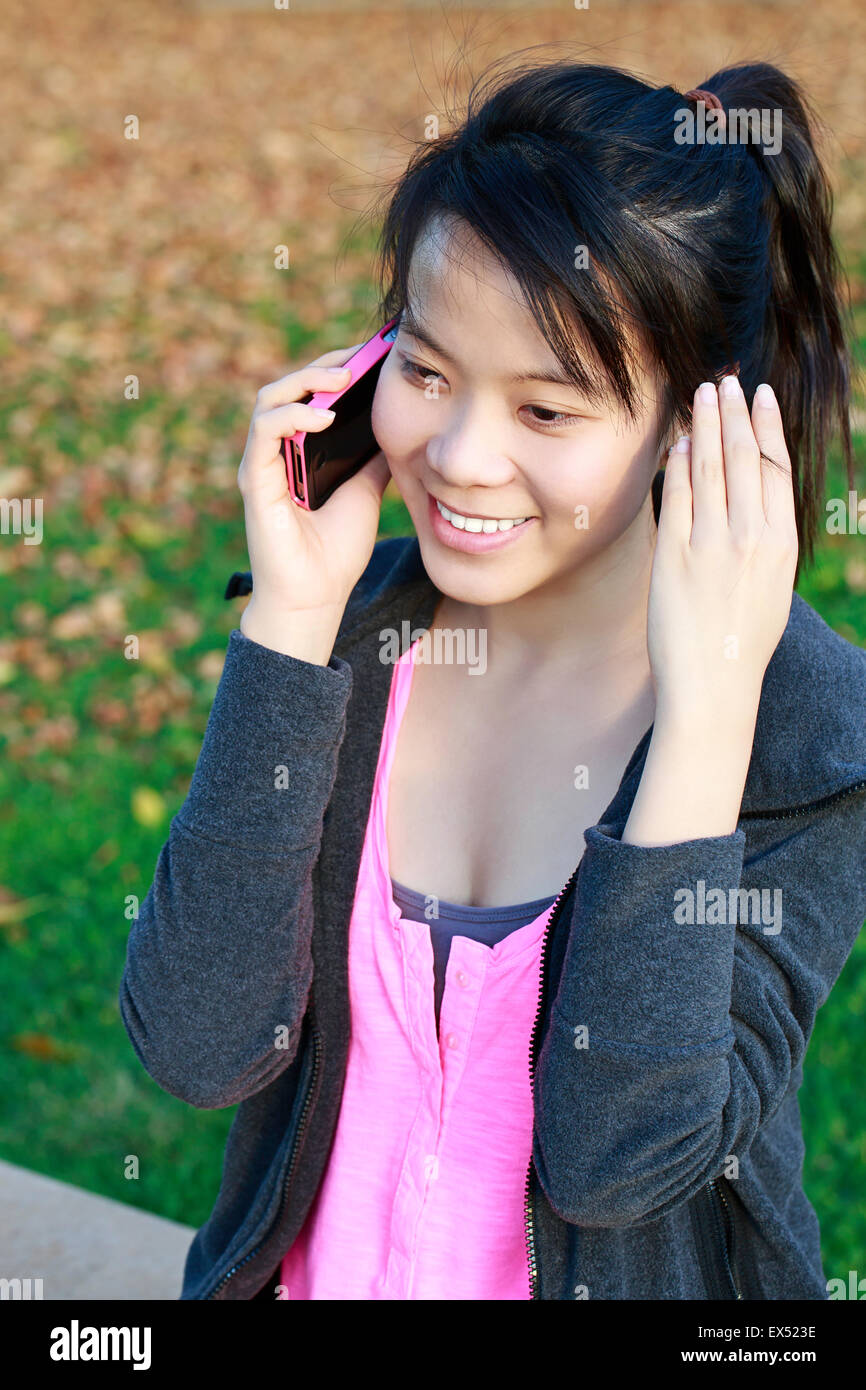 Girl talking on the phone Stock Photo - Alamy