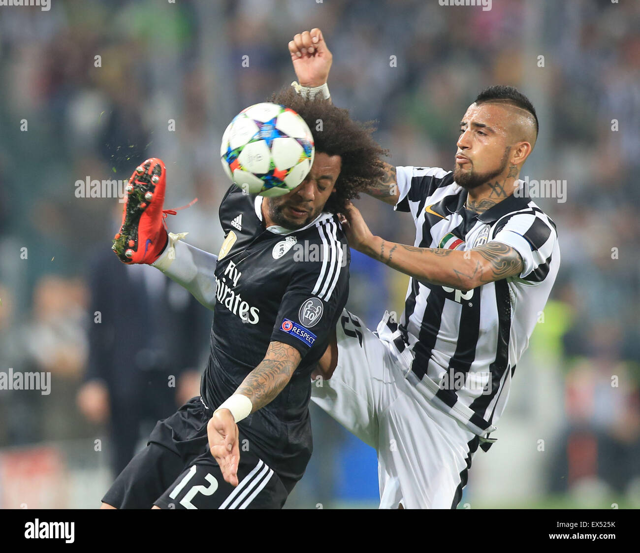 UEFA Champions League semi final match between Juventus and Real Madrid ...