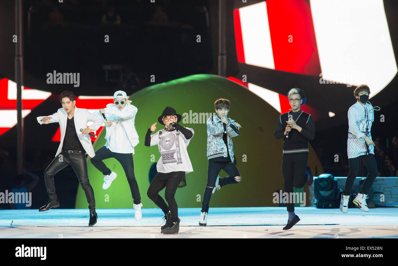 Block.B, Jul 03, 2015 : South Korean boy band Block.B performs during ...