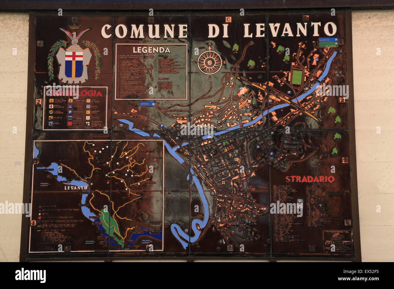 map of Levanto, Province of La Spezia, Liguria, Italy Stock Photo - Alamy