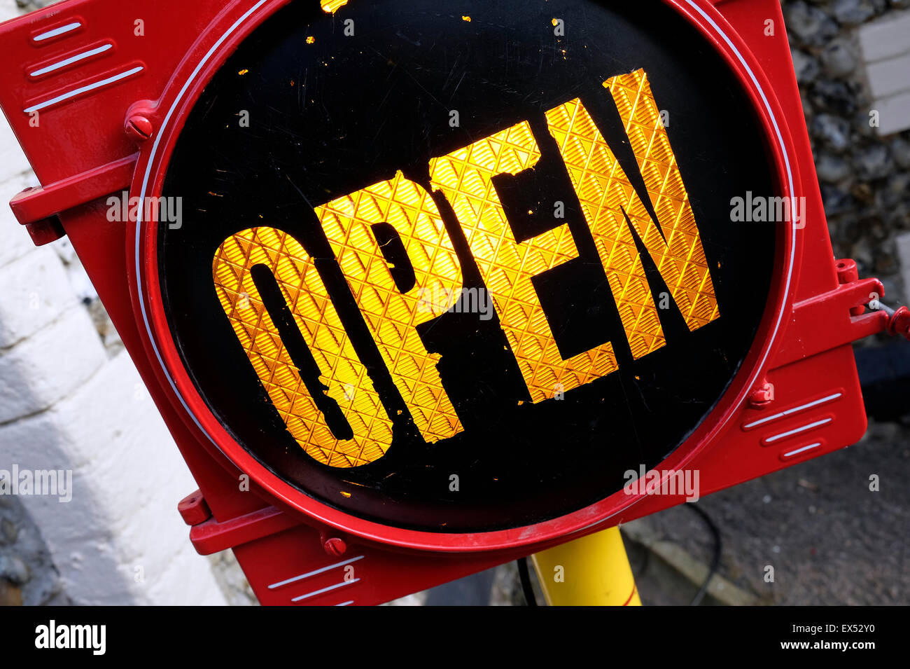 illuminated open sign Stock Photo - Alamy