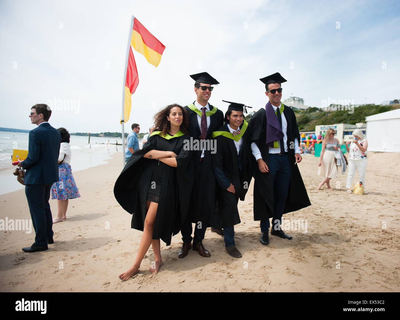 Graduations on Bournemouth beach Stock Photo - Alamy