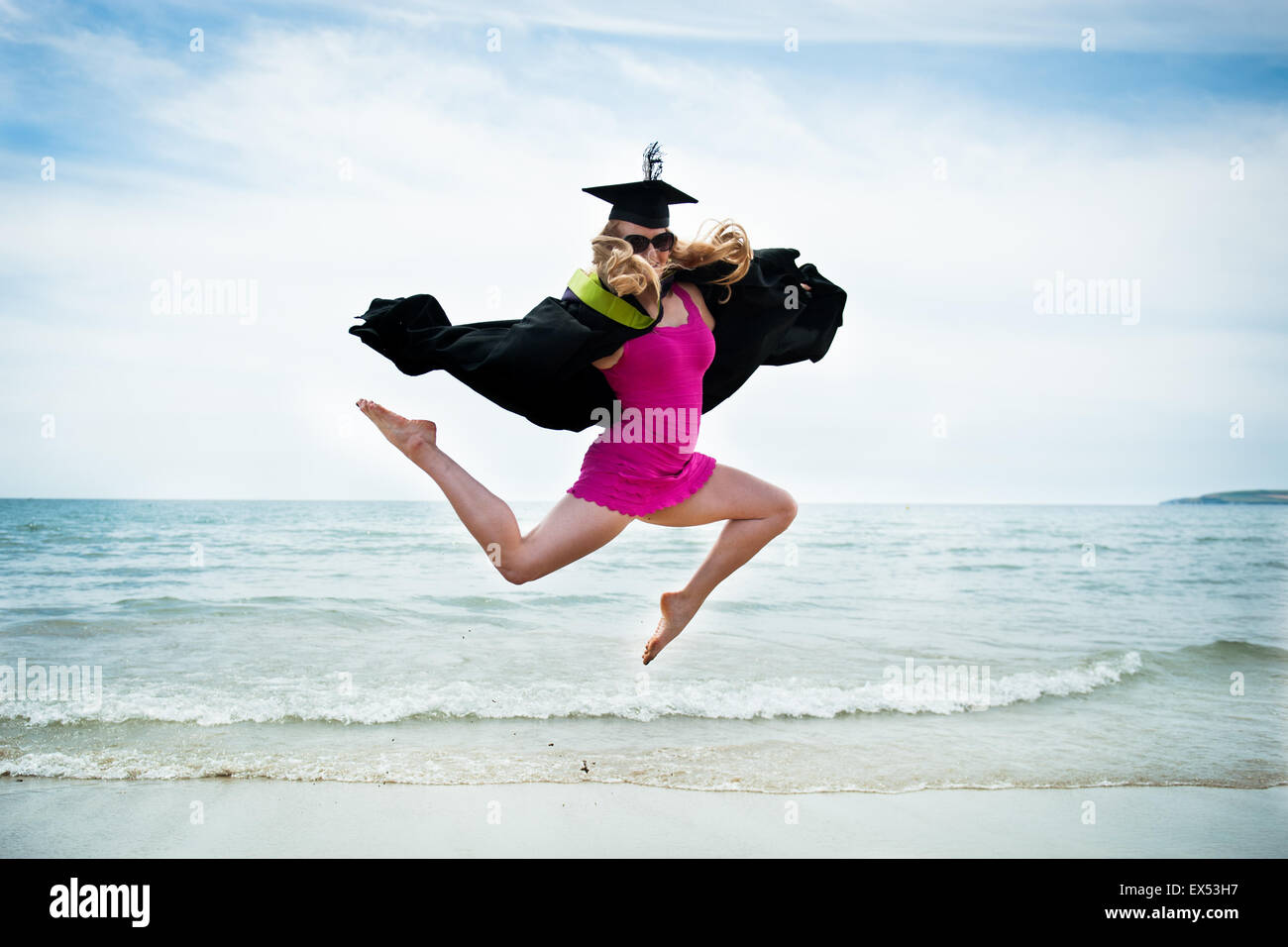 Graduations on Bournemouth beach Stock Photo - Alamy