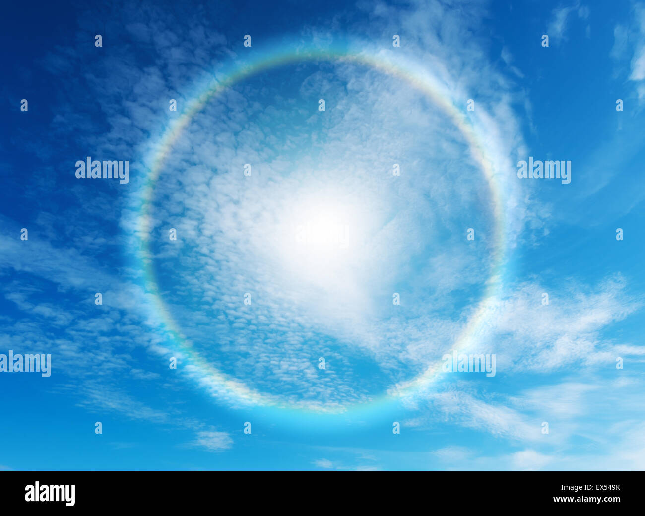 Beautiful sun halo phenomenon illustration Stock Photo - Alamy