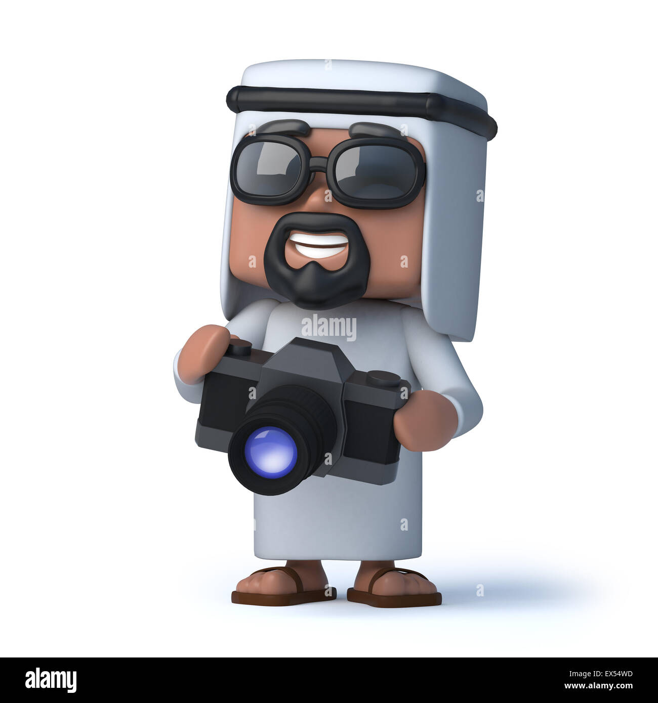 3d render of an Arab holding a camera Stock Photo - Alamy