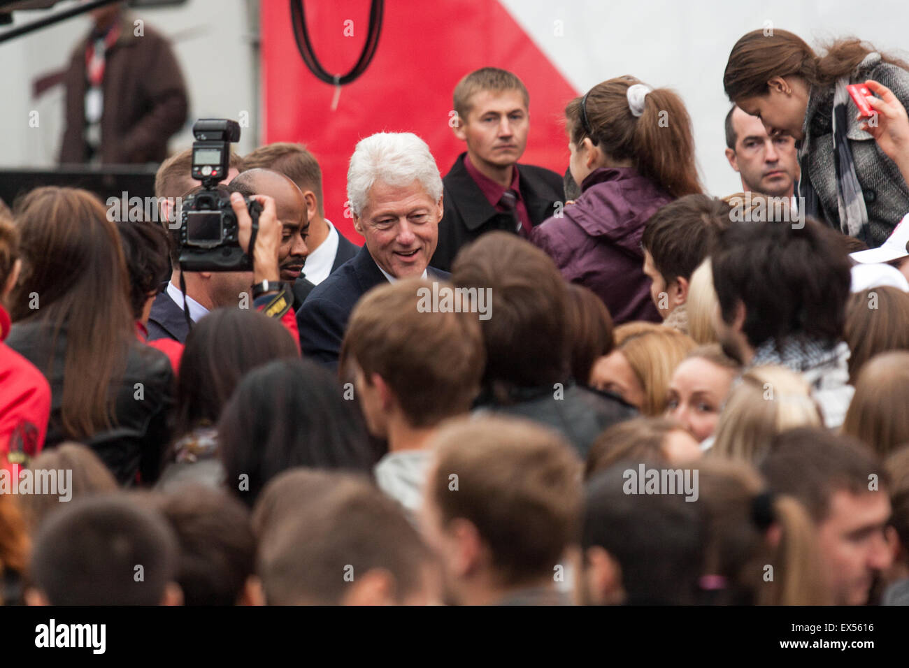Kyiv. Ukraine - October 3, 2010: 42nd US President Bill Clinton during ...
