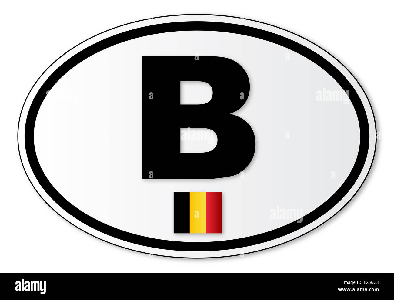 The B plate attached to vehicles from Belgium traveling abroad Stock ...