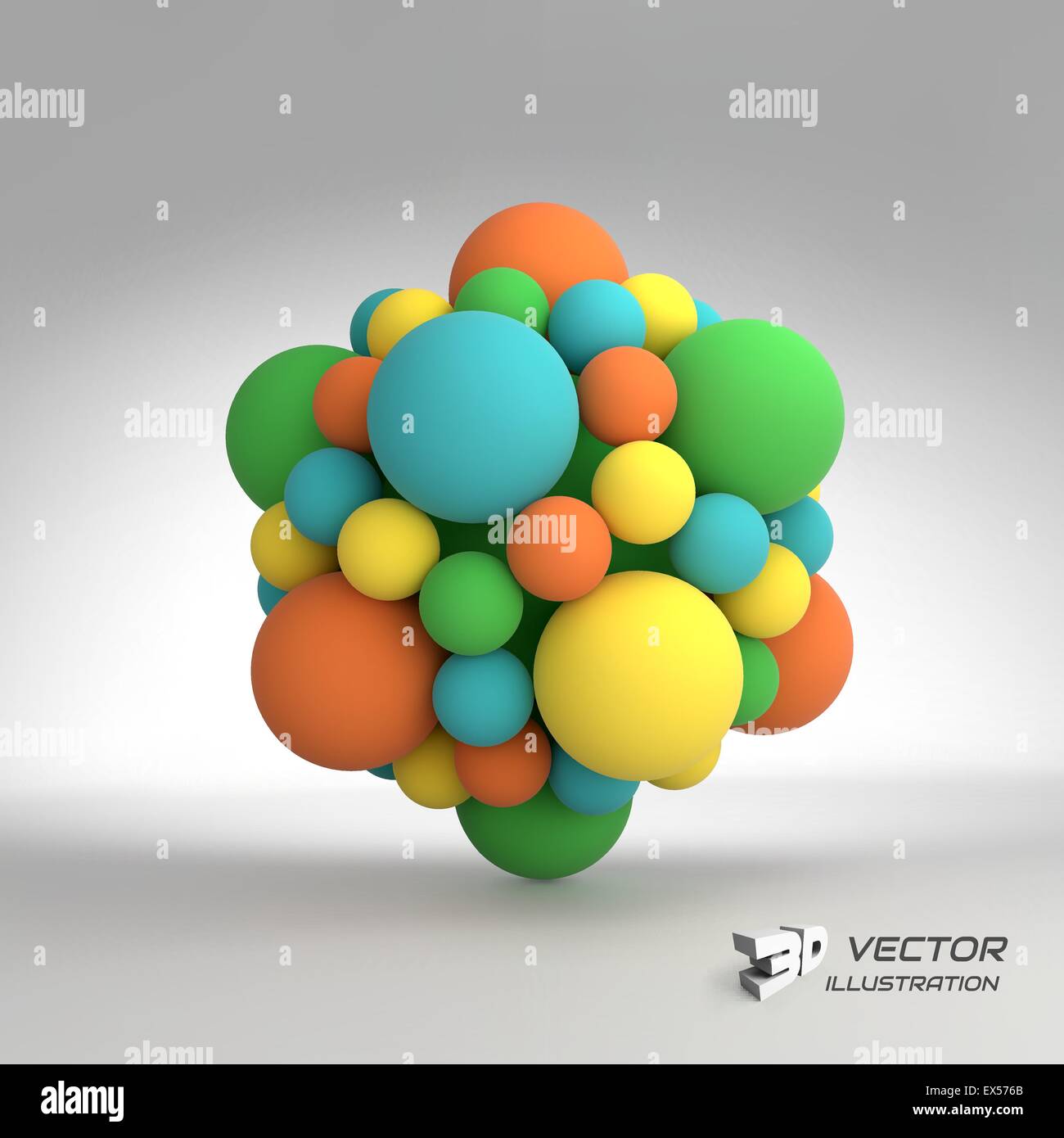 Molecular structure with spheres. 3d vector Illustration Stock Vector ...