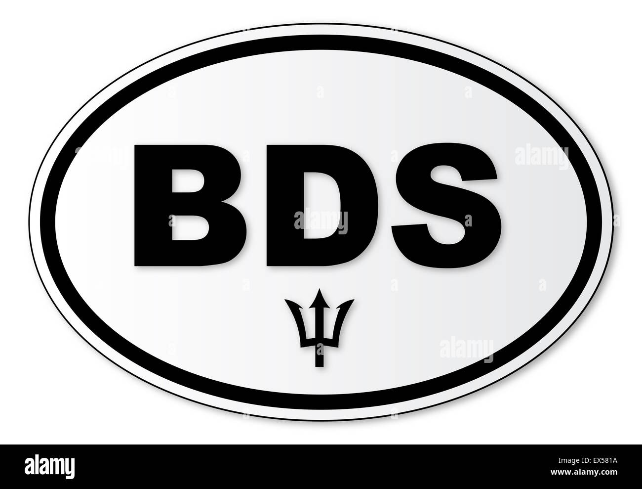 The BDS plate attached to vehicles from Barbados traveling abroad Stock ...