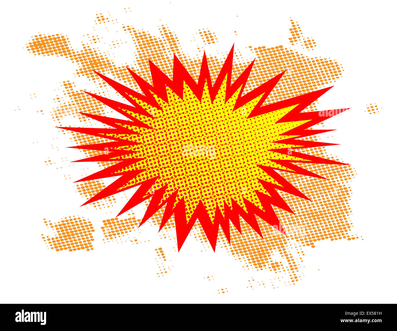 A cartoon comic style halftone splat background for text Stock Photo ...