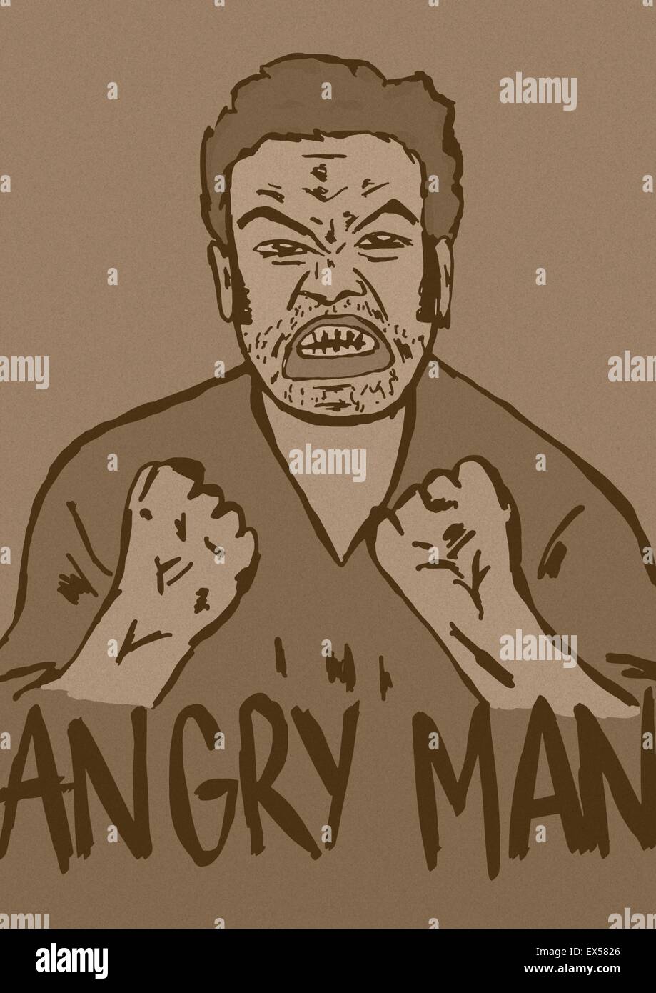 Angry man vintage Stock Photo - Alamy