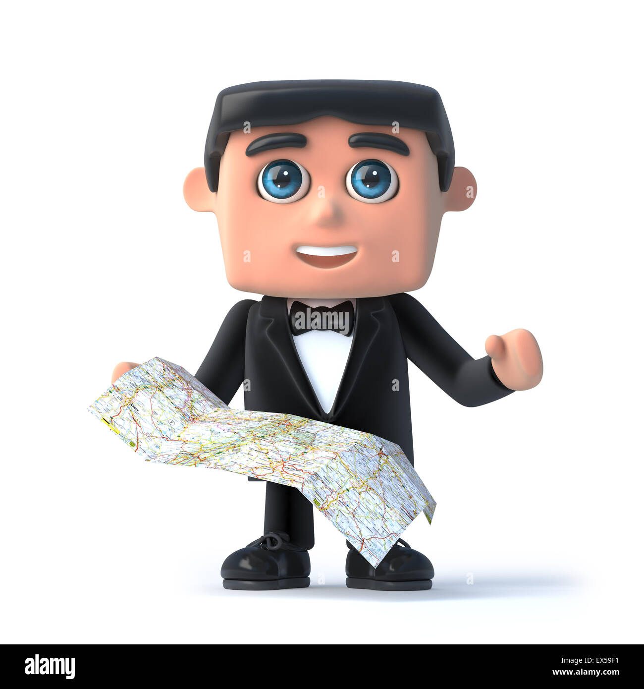 Character holding map hi-res stock photography and images - Alamy