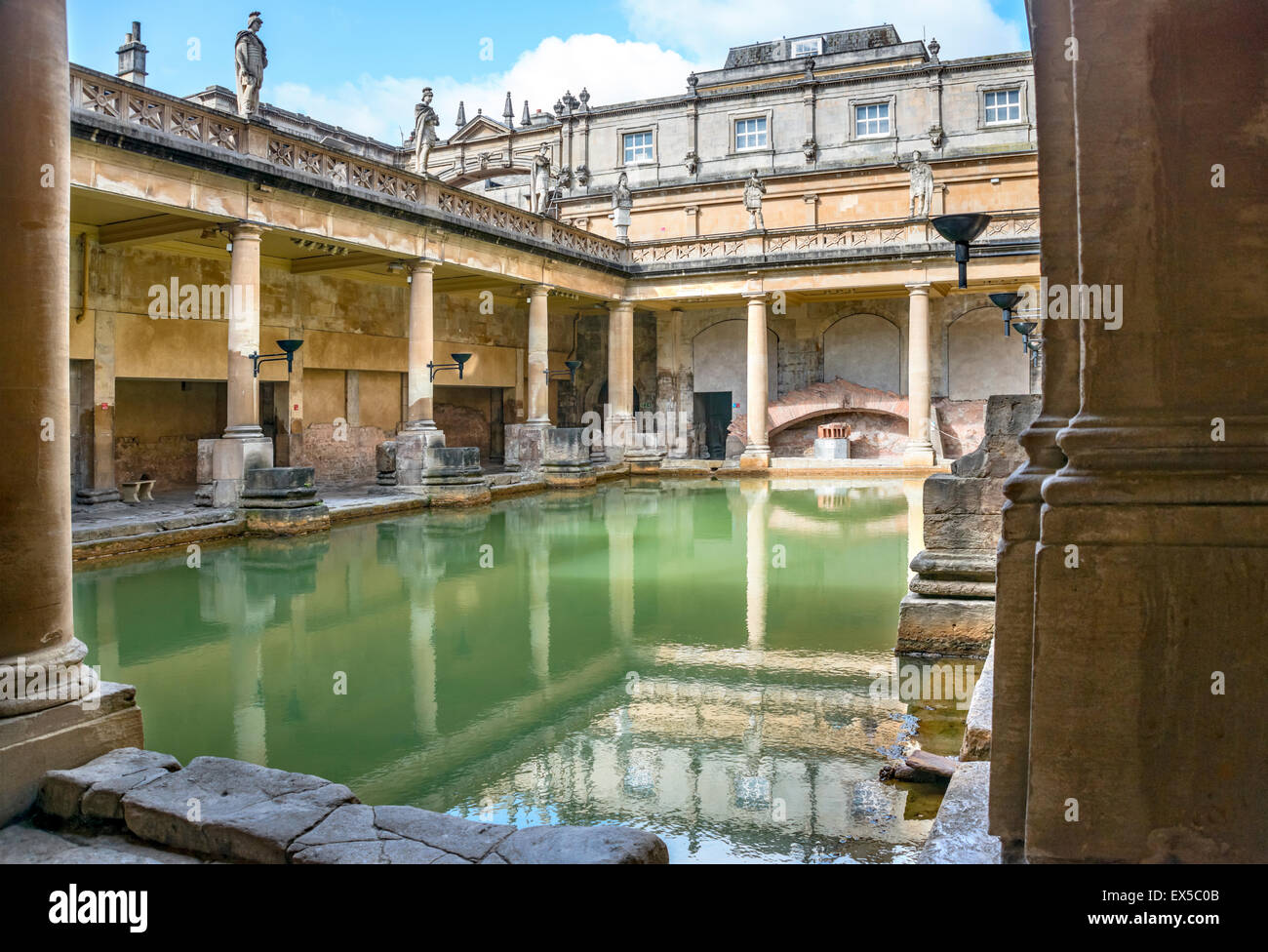 The Great Baths of the Roman Baths complex of Bath, Somerset, England ...