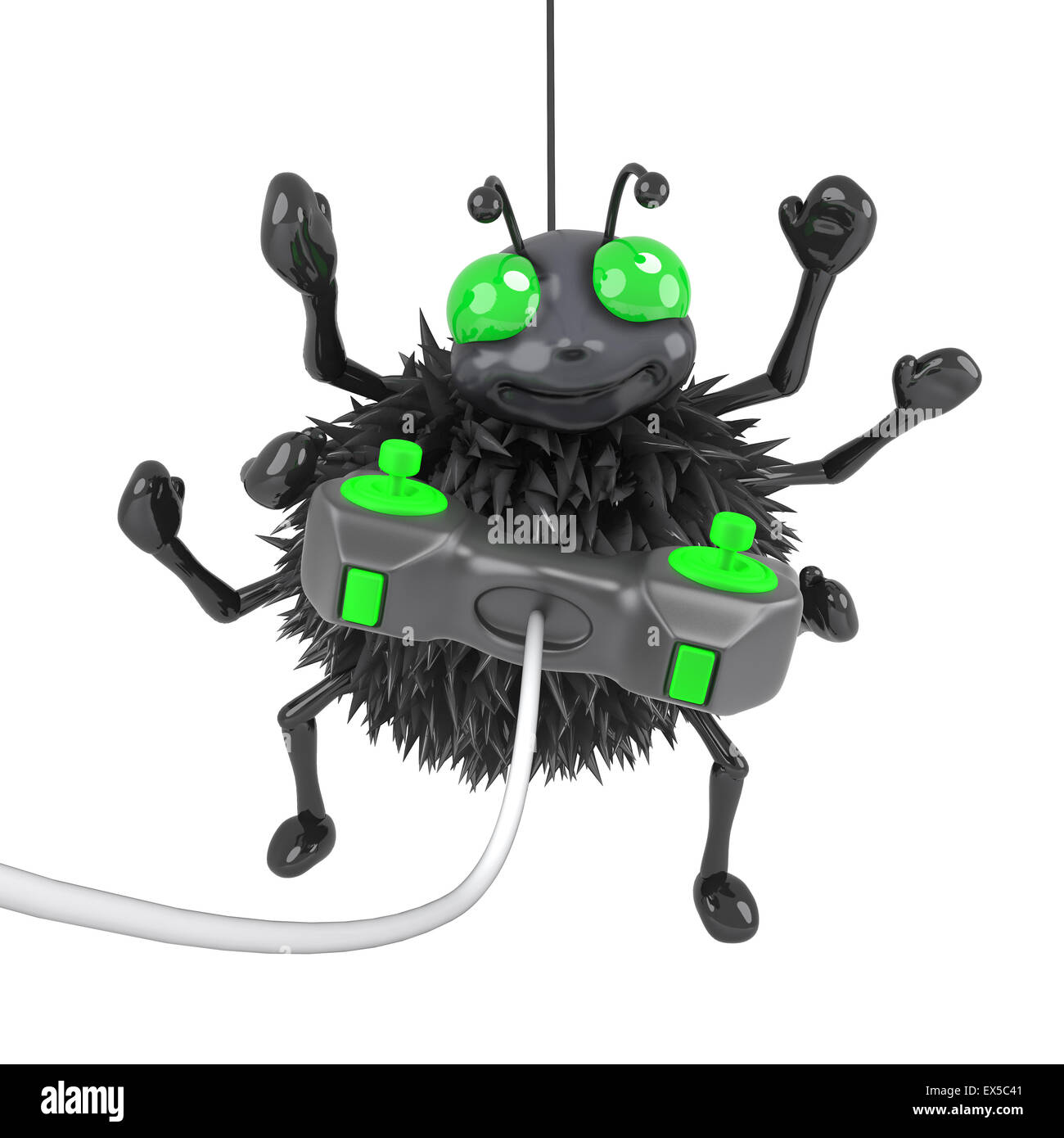 3d render of a spider playing a videogame Stock Photo - Alamy