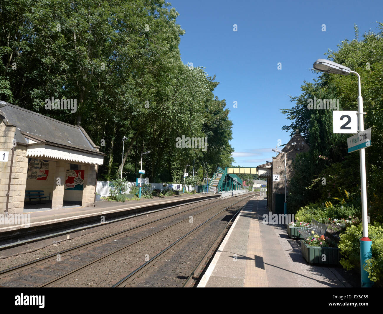 Train station in Chirk Wales UK Stock Photo - Alamy