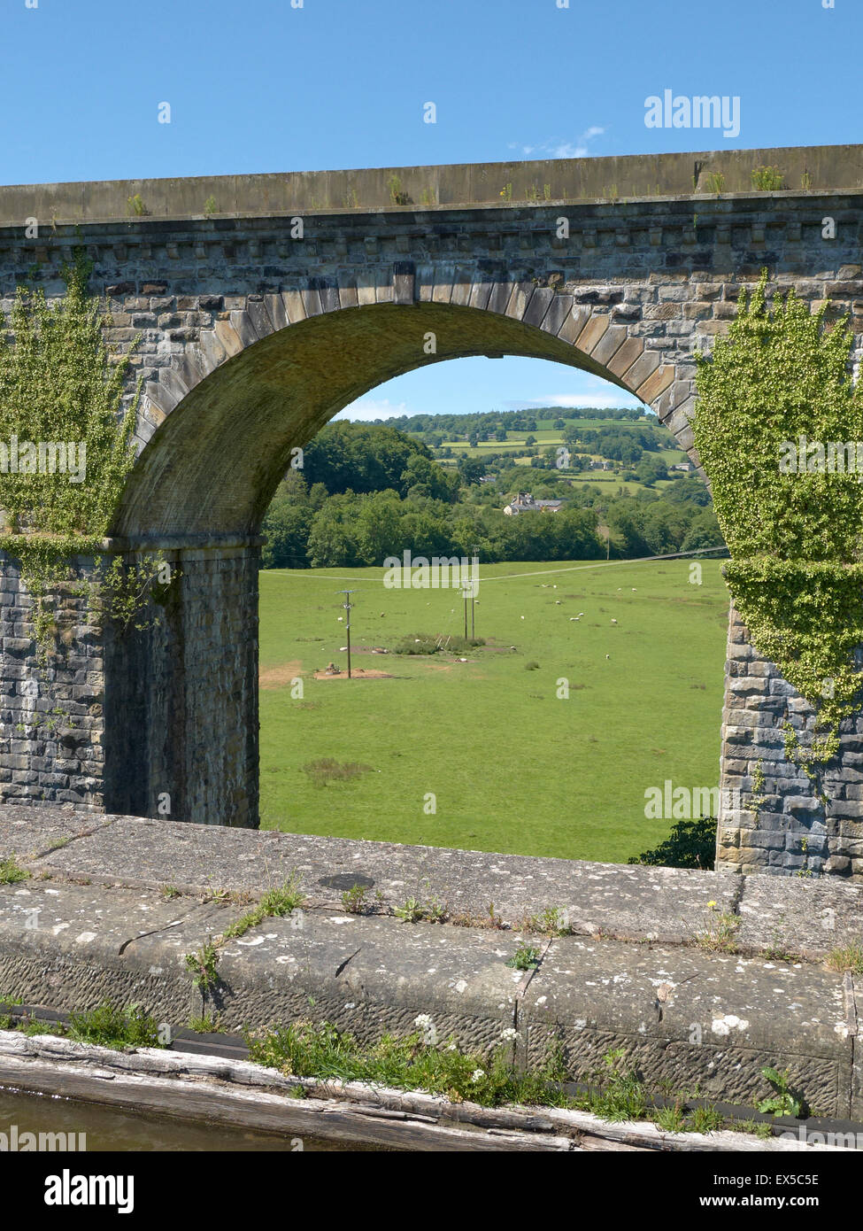 Ceiriog Valley as seen through the railway bridge in Chirk Wrexham ...