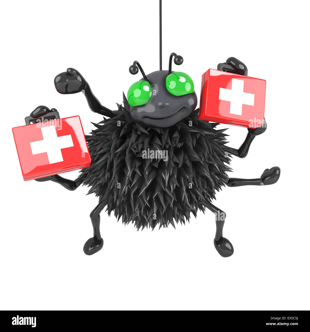 3d render of a spider with first aid kits Stock Photo - Alamy